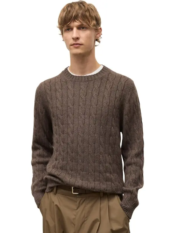 Johnstons Of Elgin Cader Cable Cashmere Jumper - Grey