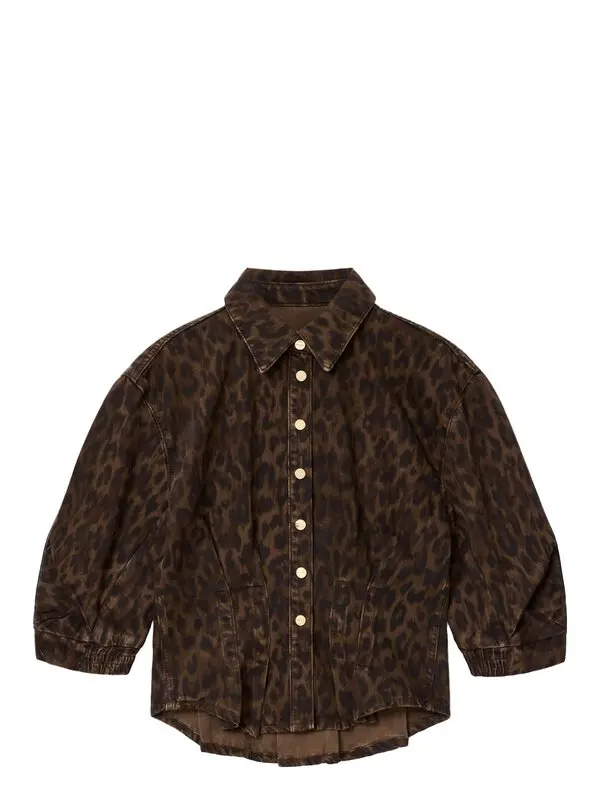 ALLSAINTS Nancy Leopard Print Shirt - Leppo Brown
