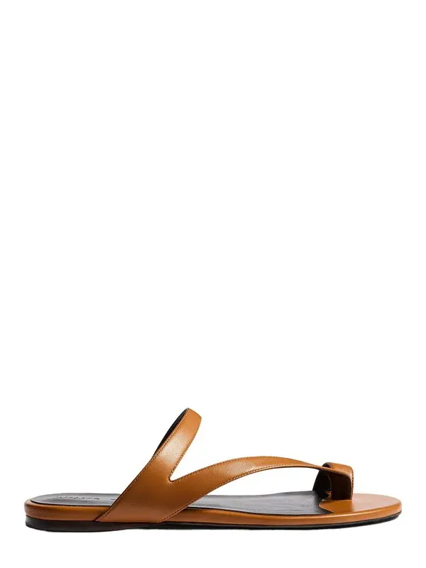 Khaite Aimee Flat Sandal - Cuoio