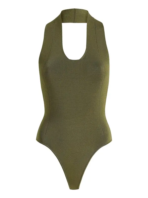 Khaite Halter Bodysuit - Olive