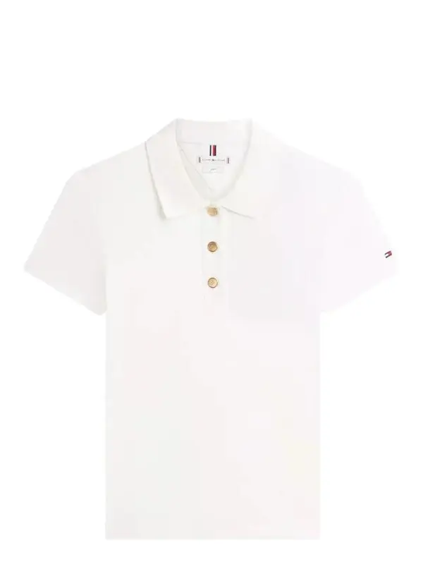 Tommy Hilfiger Button-up Polo Top - White