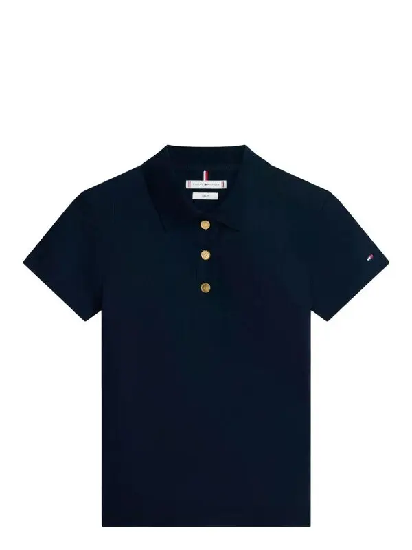 Tommy Hilfiger Button-up Polo Top - Blue