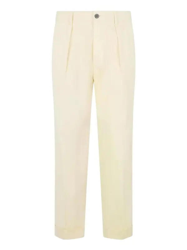 SLOWEAR Pleated Trousers With Cuffed Hem - Neutrals