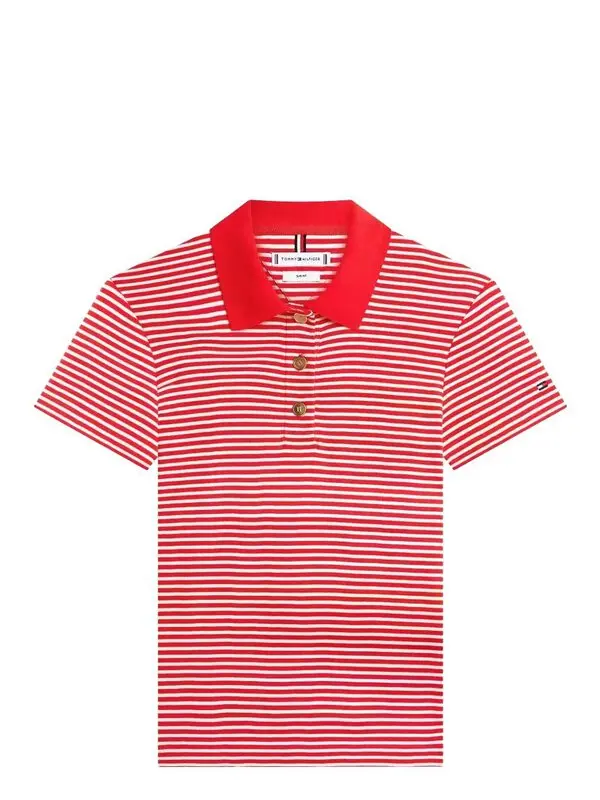 Tommy Hilfiger Striped Polo Shirt - Red
