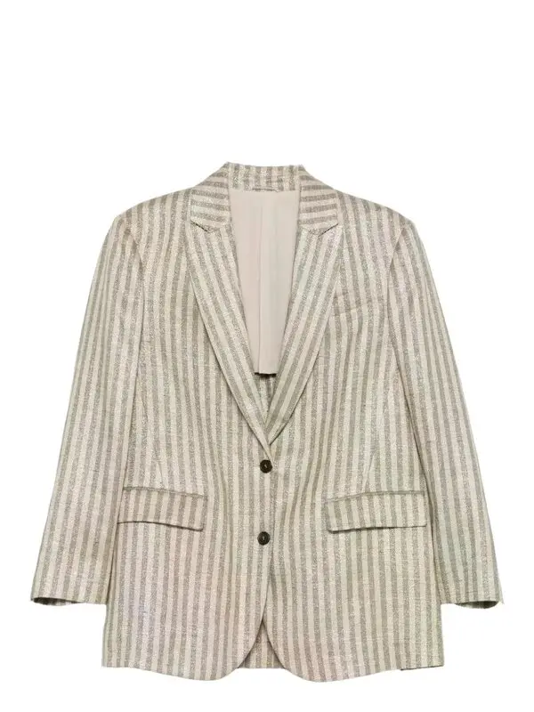 Brunello Cucinelli Striped Blazer - Neutrals