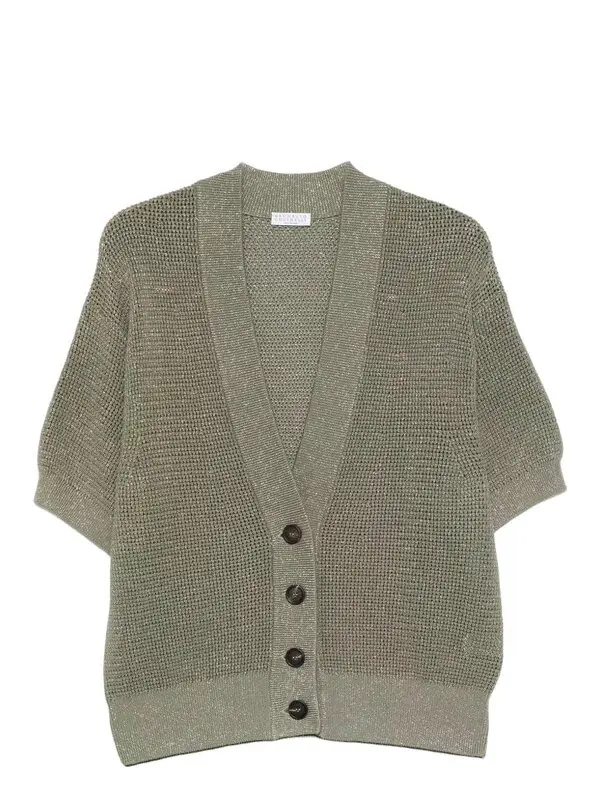 Brunello Cucinelli Button V-neck Cardigan - Green