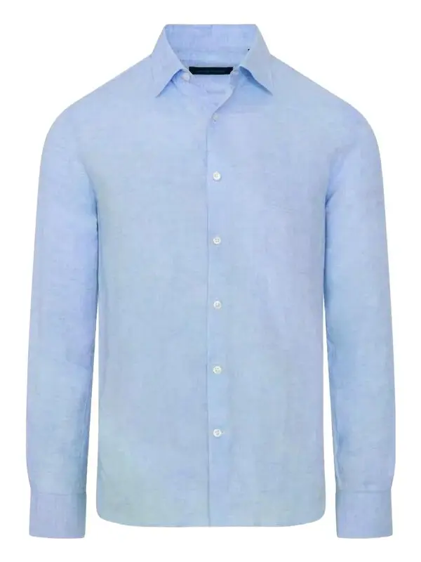 PATRICK ASSARAF Chambray Long-sleeve Shirt - Blue