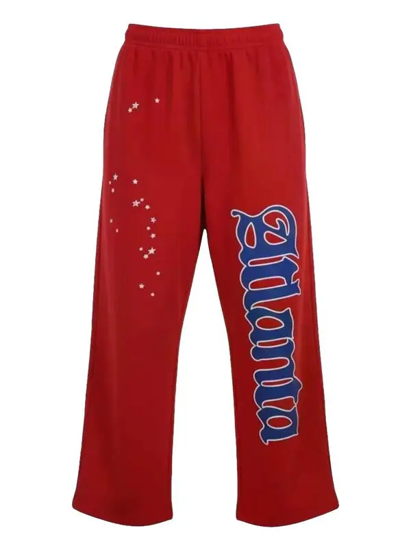 SP5DER Atlanta-print Track Pants - Red