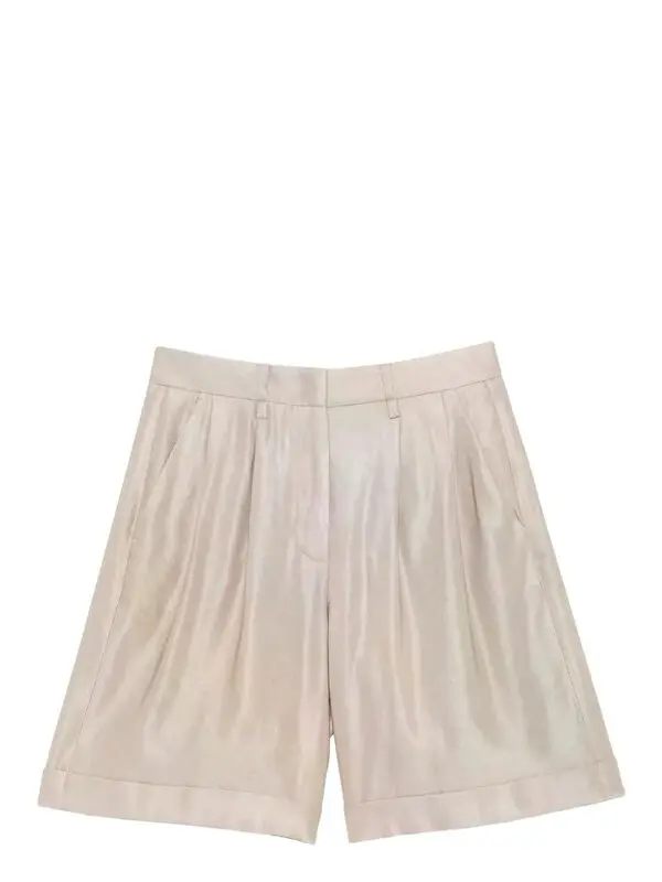 Peserico Cuffed-hem Pleated Shorts - Neutrals