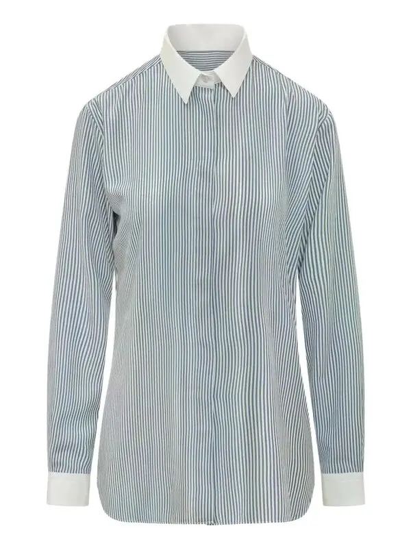 TOM FORD Striped Silk Shirt - Blue