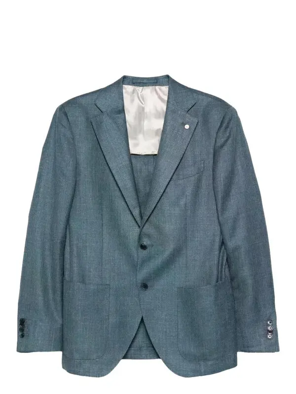 LUIGI BIANCHI Buttoned Single-breasted Blazer - Blue