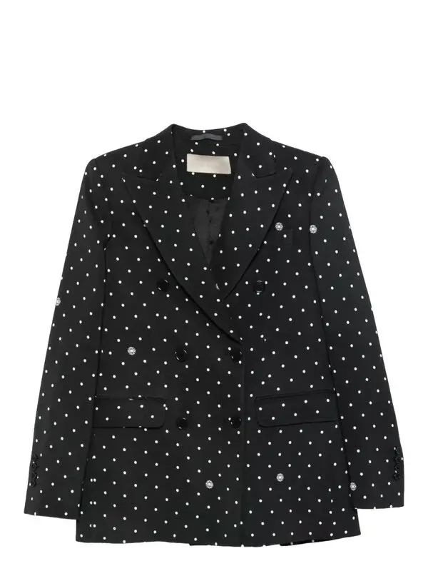 Elie Saab Polka-dot Double-breasted Blazer - Black