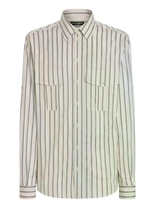 Dolce & Gabbana Striped Pocket Shirt - Neutrals