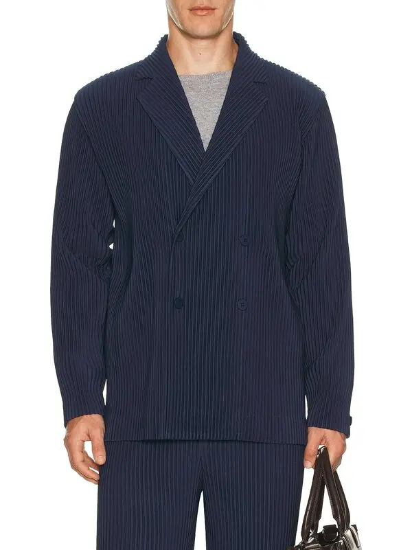Issey Miyake Tailored Pleats Jacket - Manarola Boat Navy