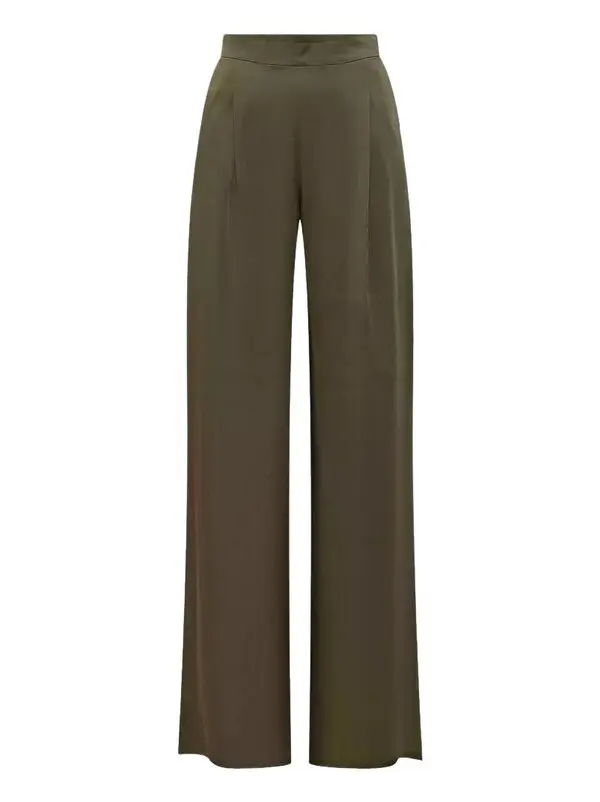 Max Mara High-waisted Wide Leg Wool Trousers - Green