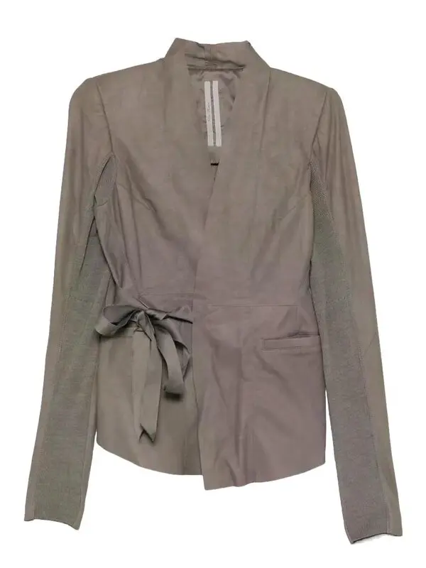 Rick Owens Tie Belt Jacket - Grey