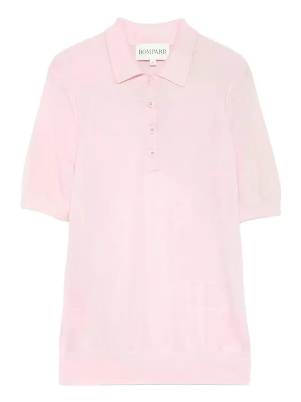 Eric Bompard Buttoned Knitted Polo Top - Pink