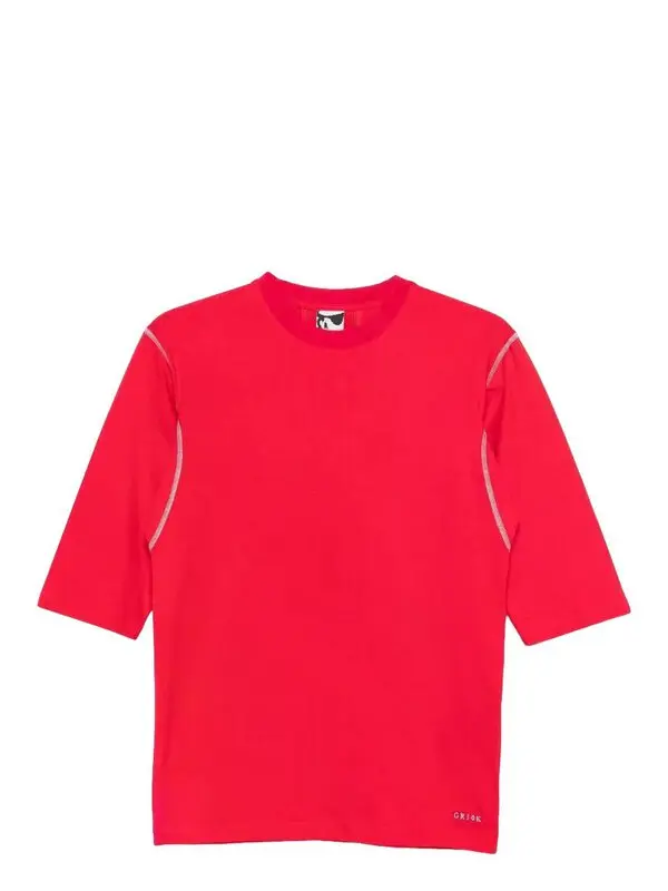 GR10K Short-sleeve Topstitch T-shirt - Red