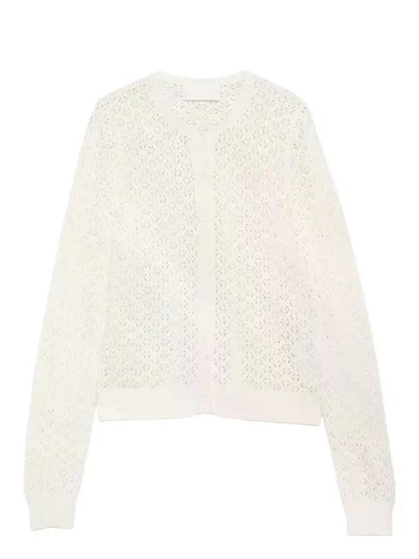 Eric Bompard Pointelle Knit Button Cardigan - Neutrals