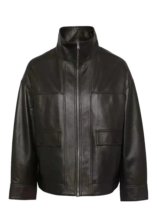 YVES SALOMON Lamb Leather Jacket - Black