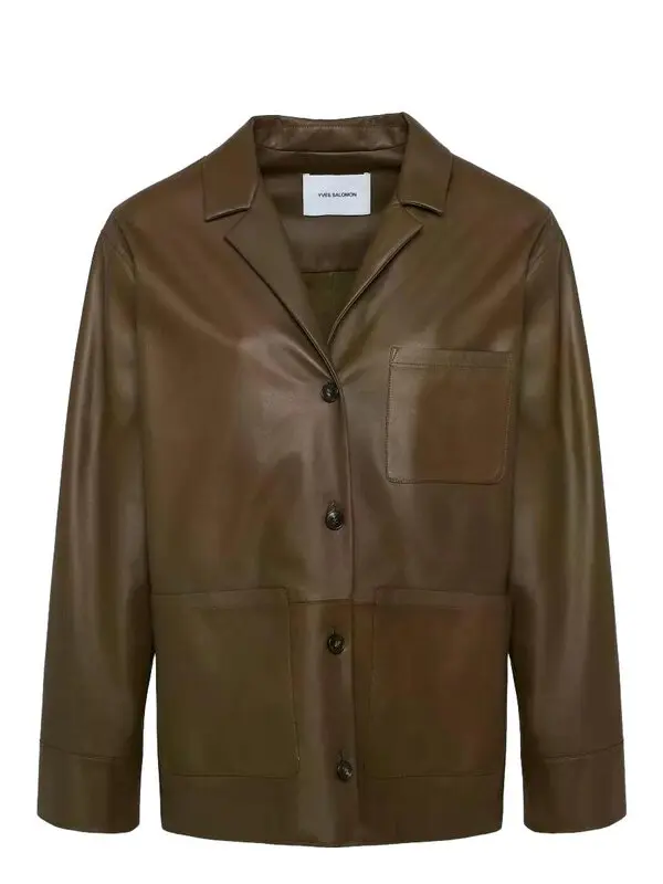 YVES SALOMON Leather Jacket - Green