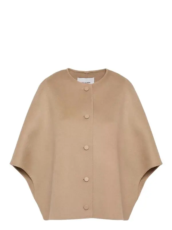 YVES SALOMON Button-up Cape - Neutrals