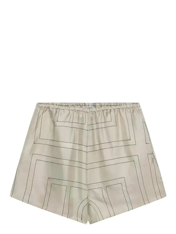 TOTEME Monogram Silk Shorts - Neutrals