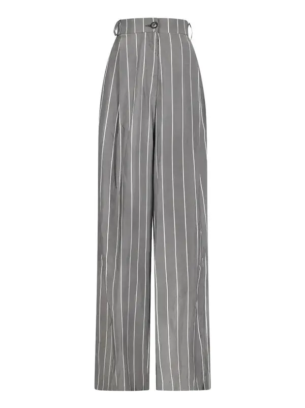 BATAKOVIC BELGRADE Striped Wide-leg Trousers - Grey