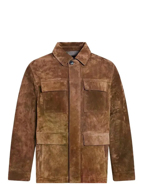 YVES SALOMON Suede Jacket - Brown