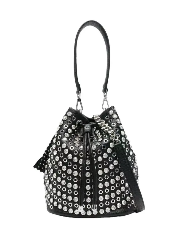 LA CARRIE Embellished Tassel Bucket Bag - Black