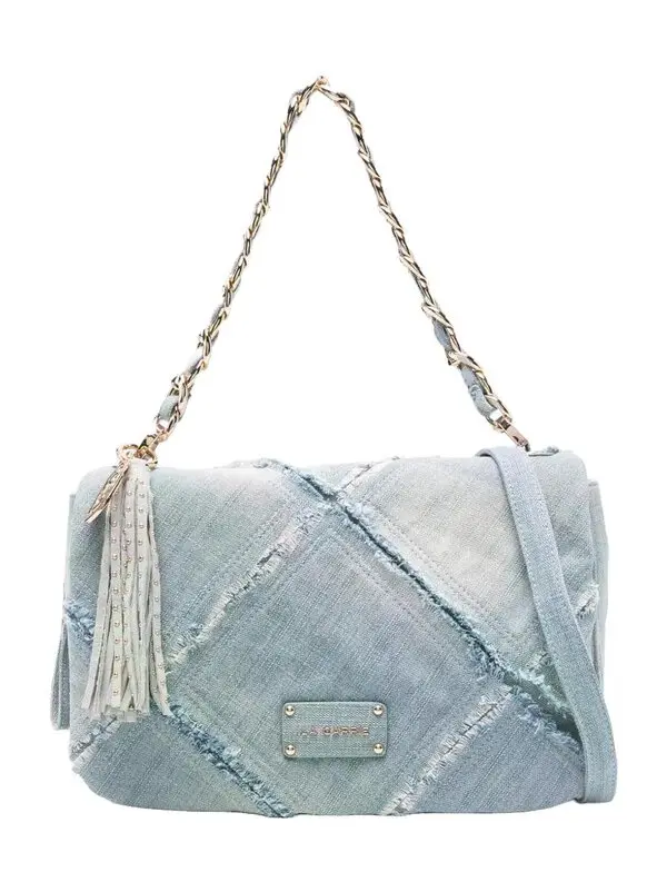 LA CARRIE Tassel Patchwork Cross Body Bag - Blue