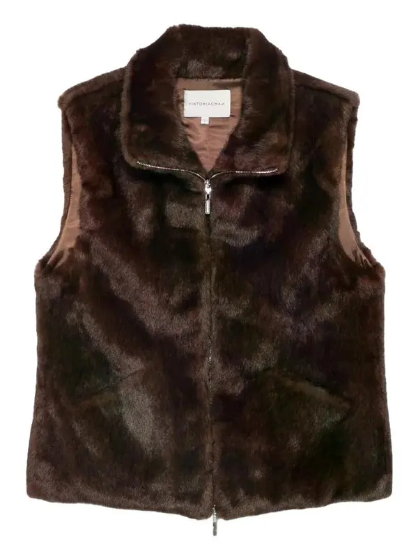 VIKTORIA CHAN Araki Zip Vest - Brown