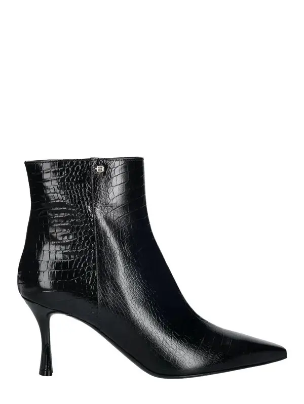 BALDININI Pointed-toe Croc-effect Boots - Black