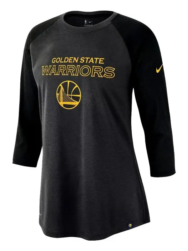 Nike Nba Gs Warriors Wordmark Raglan-sleeve T-shirt - Grey