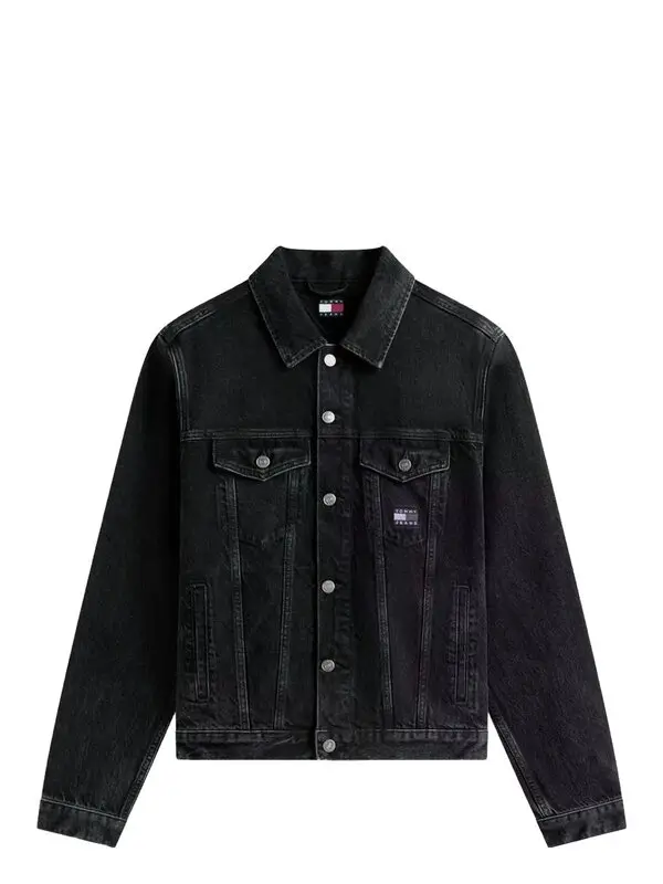 Tommy Hilfiger Ryan Back Logo Buttoned Denim Jacket - Black
