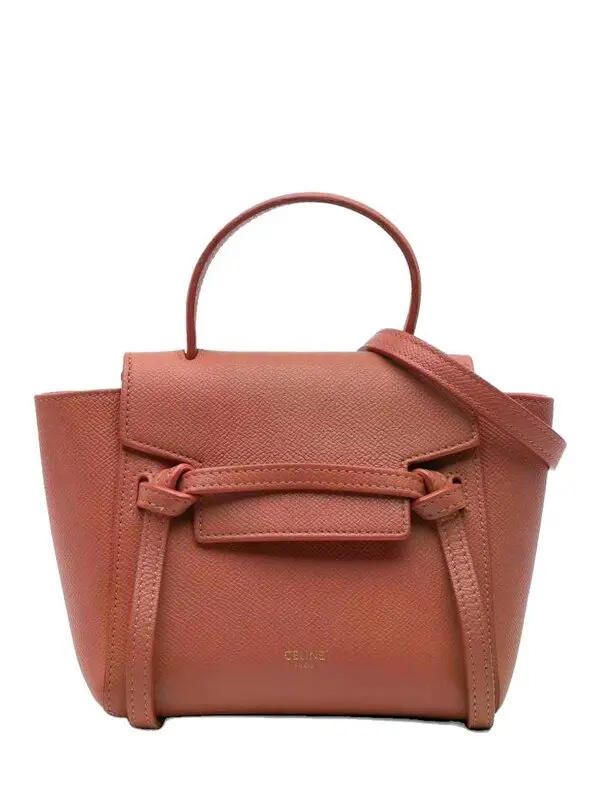 Celine 2020 Pico Grained Calfskin Belt Bag Satchel - Orange