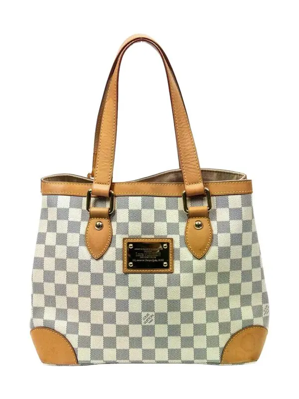 LOUIS VUITTON 2008 Pm Hampstead Chequered-pattern Tote Bag - Neutrals
