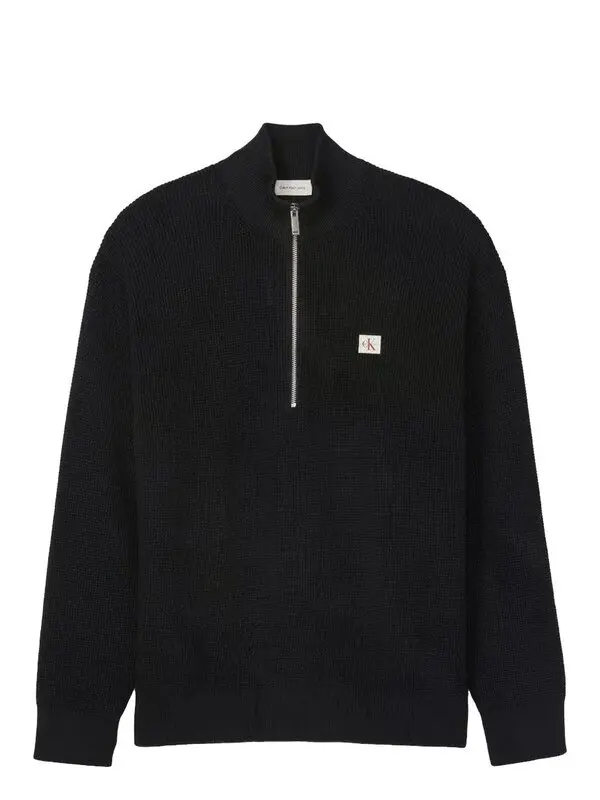 Calvin Klein Zip Fastening Sweater - Black