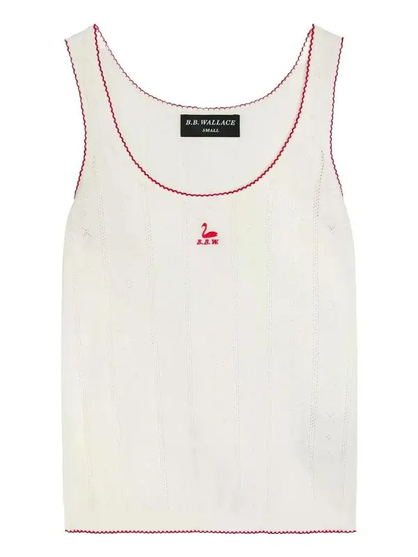 B.B. WALACE Embroidered-logo Tank Top - Neutrals