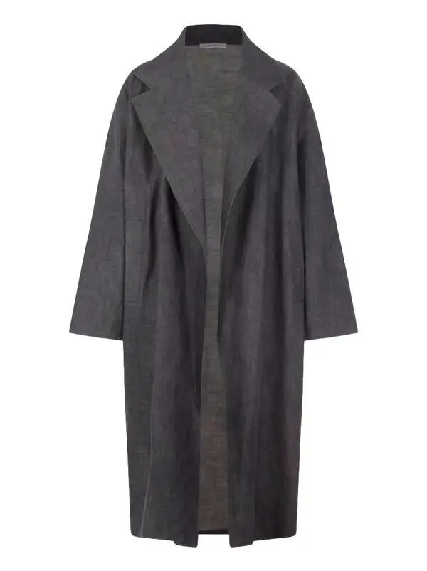 Dusan Wide-sleeve Open-front Coat - Grey