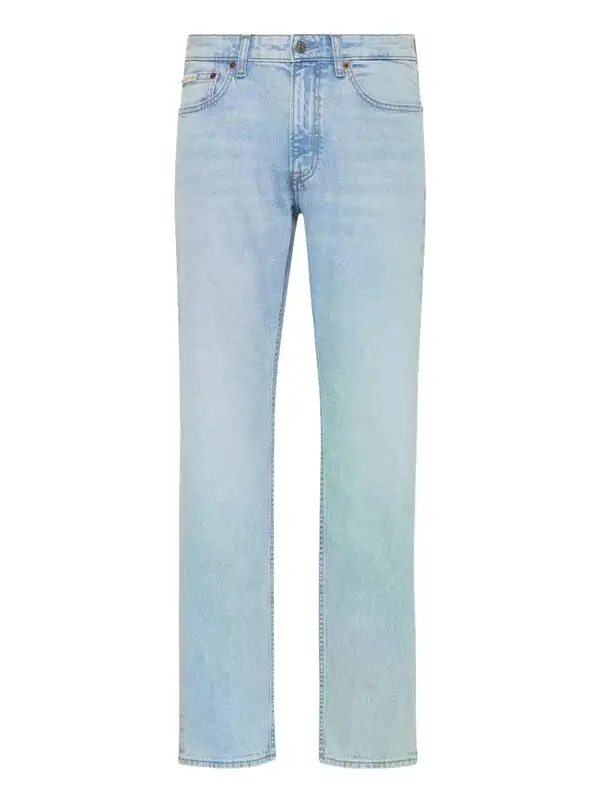 Calvin Klein Slim-fit Jeans With Logo Patch - Blue