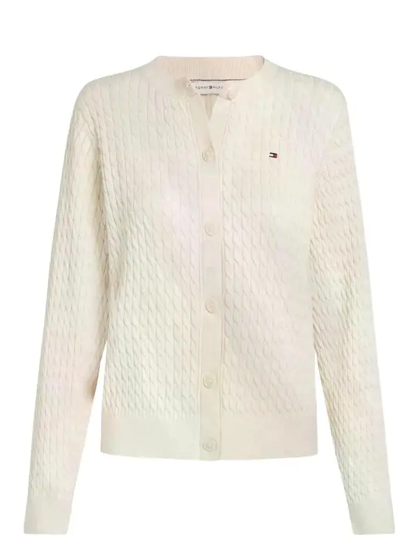 Tommy Hilfiger Embroidered-logo Cardigan - Neutrals