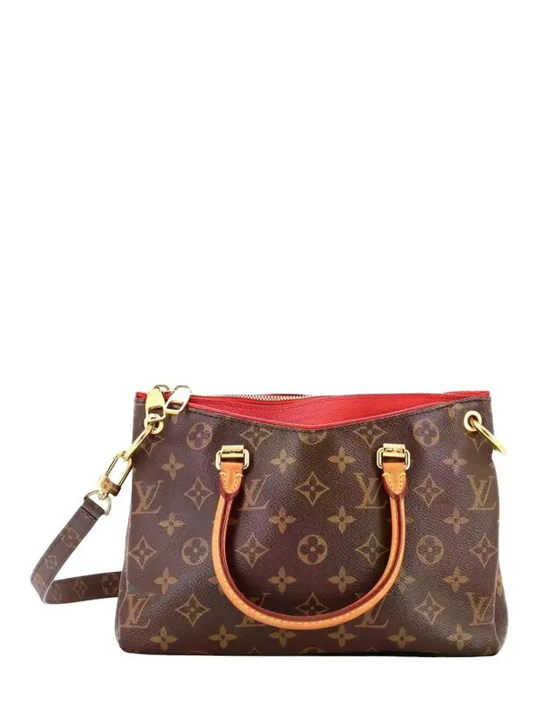 LOUIS VUITTON Pallas Tote Monogram Canvas With Leather Bb Shoulder Bag - Red