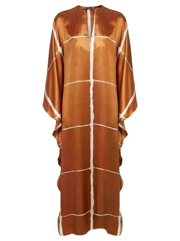 Kiton Ruffled-sleeves Maxi Dress - Brown