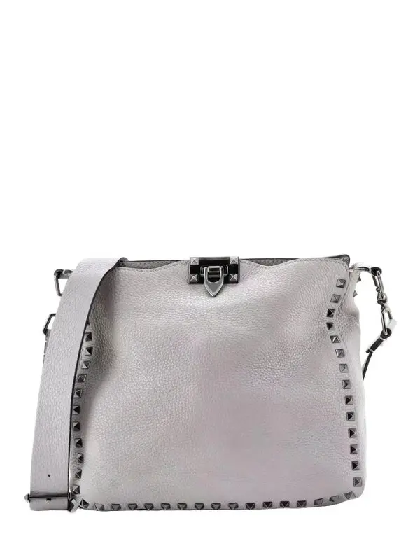 Valentino Garavani Rockstud Flip Lock Messenger Bag - Grey