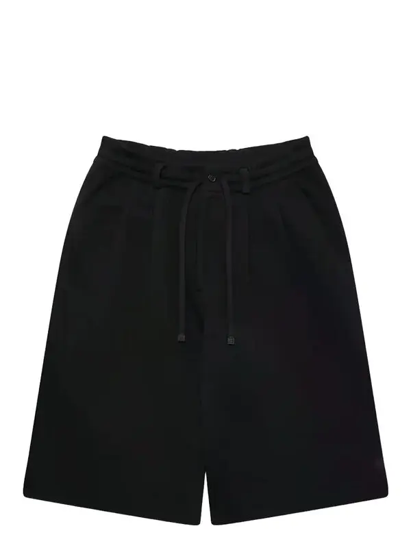 DOVER STREET MARKET Drawstring Pleated Cotton Shorts - Black