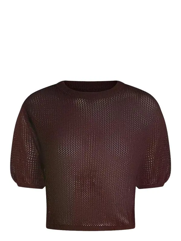 Antonelli Firenze Pointelle-knit Top - Brown