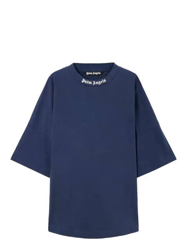 Palm Angels Logo Crew Neck T-shirt - Blue