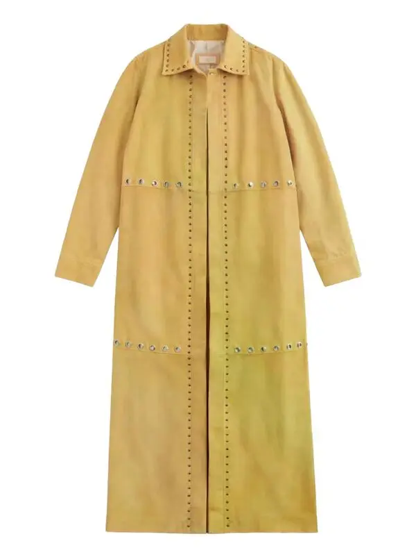 ZUT Antar Studded Suede Coat - Yellow