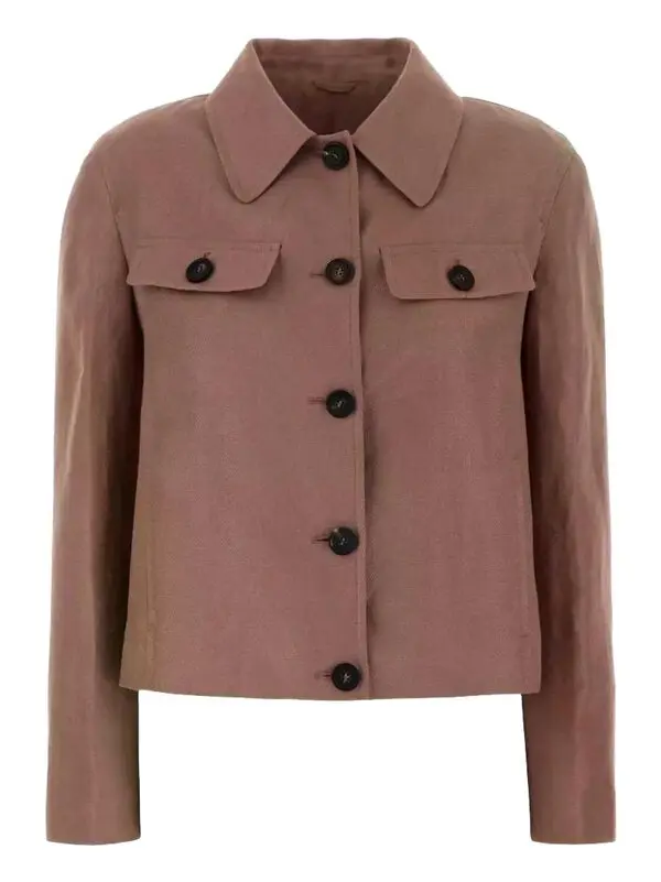 Brunello Cucinelli Linen Cropped Jacket - Pink